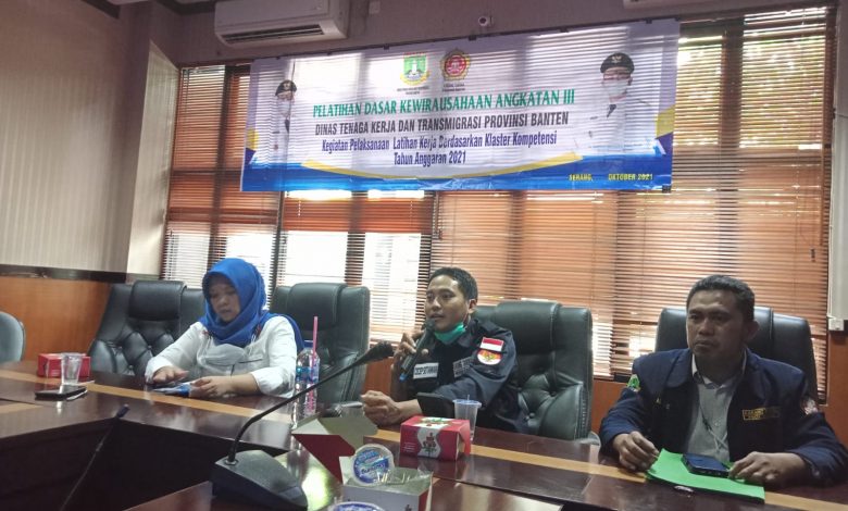 Disnaker Banten kerjasama dengan Karang Taruna Gelar Pelatihan Dasar ...